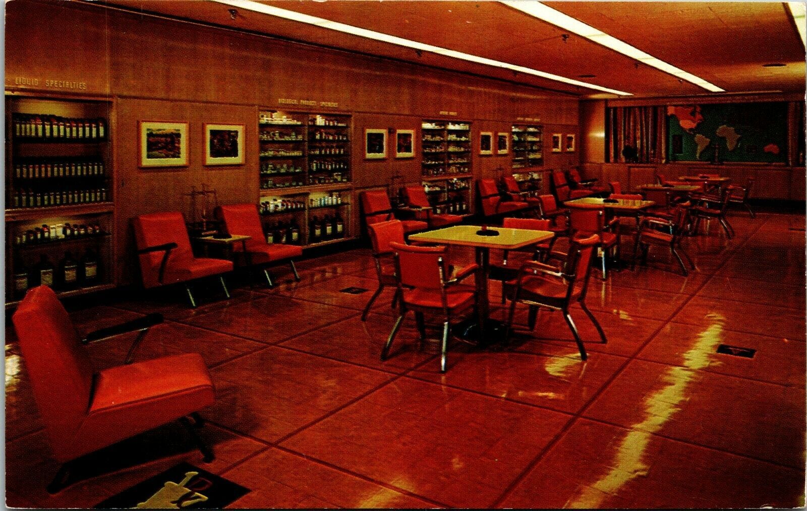 Vtg Detroit Michigan MI Parke Davis & Co. Visitors Reception Room 1960s ...