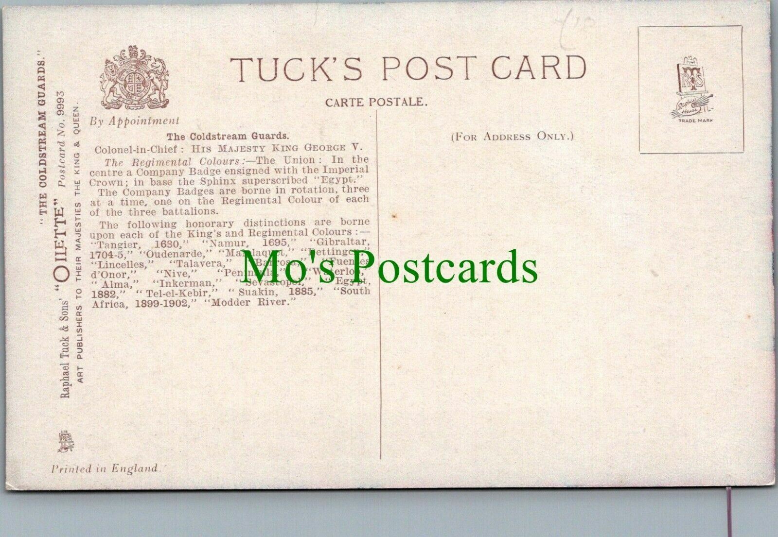 Military Postcard - The Coldstream Guards Changing Guard at St James ...