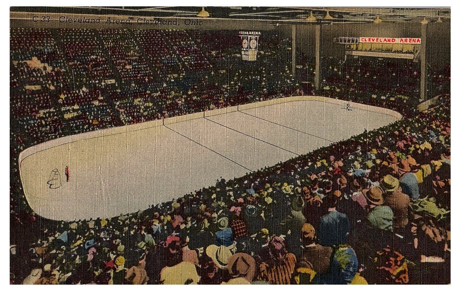 Postcard Interior Cleveland Arena Home of the Barons Hockey Team ...