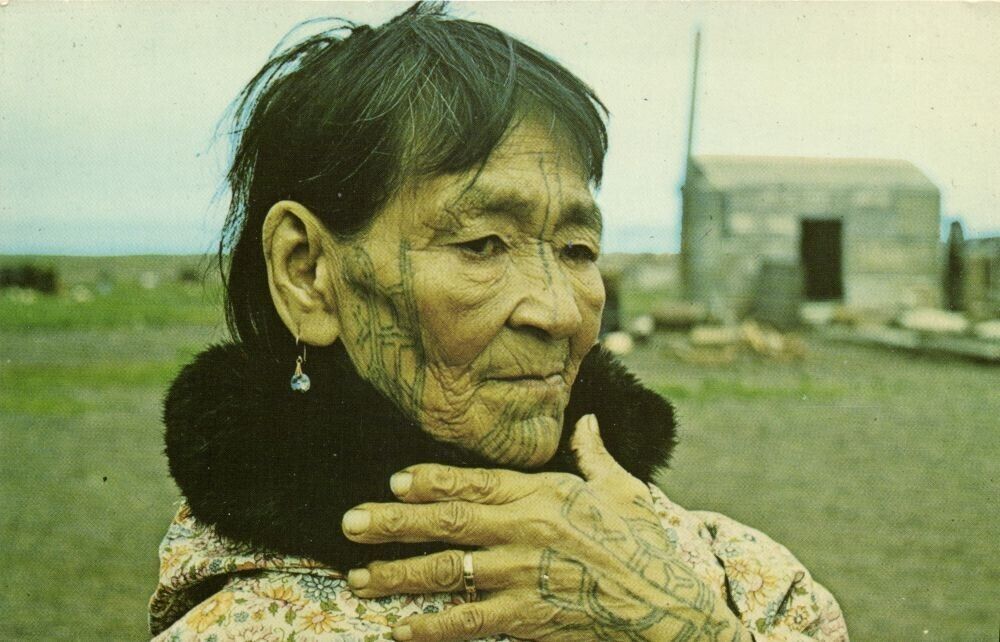 Arctic Alaska, Native Alaskan Lady with Full Body Tattoo (1950s ...