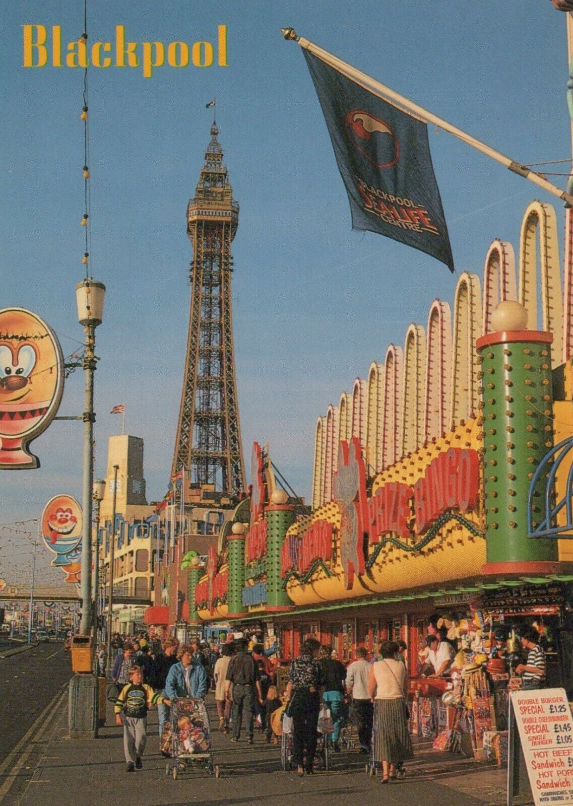 Lancashire Postcard - Blackpool Tower and Seafront Attractions RR8863 ...
