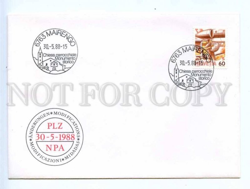 417681 Switzerland 1988 year COVER PLZ NPA Postal codes changes ...