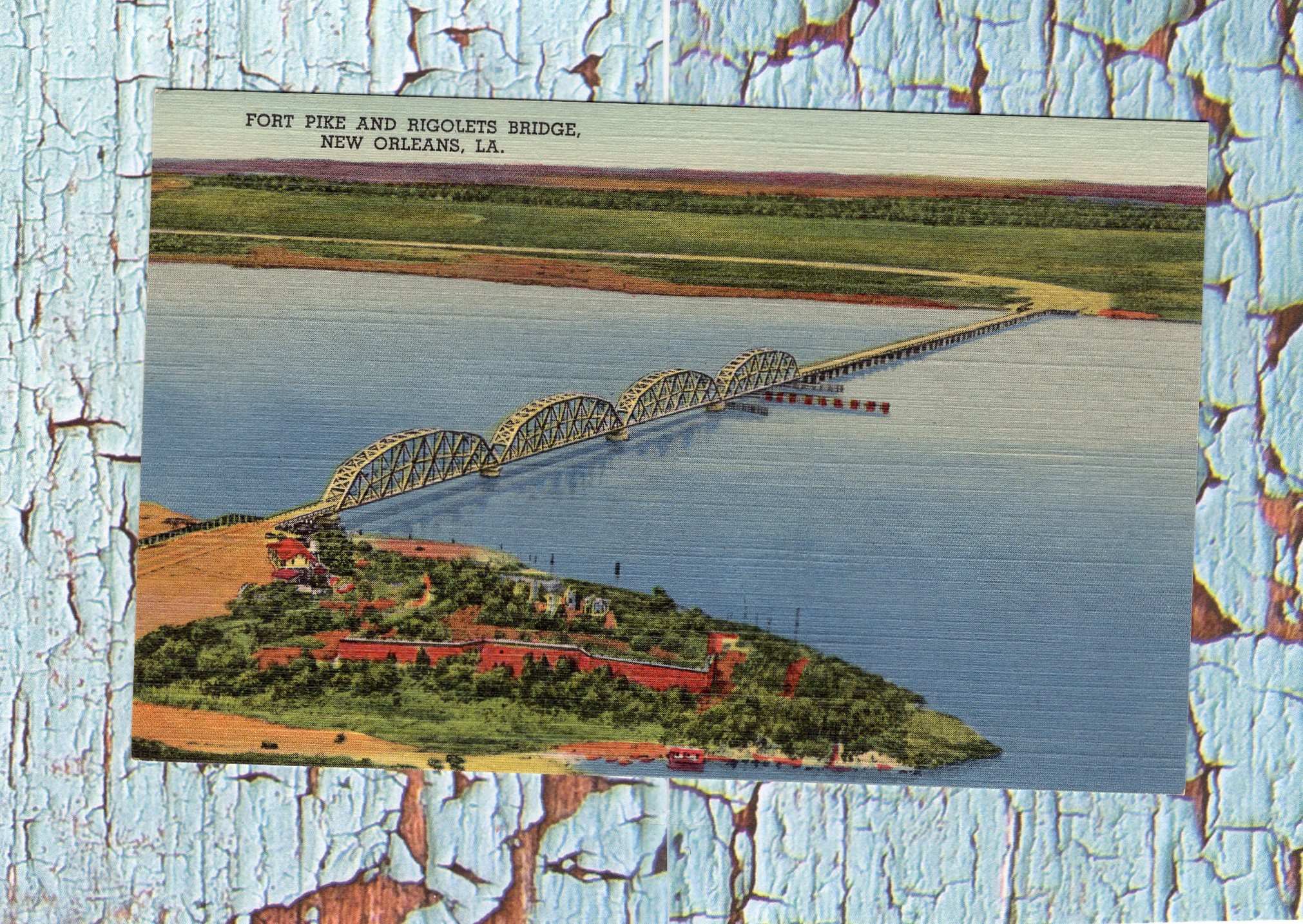 Fort Pike and Rigolets River Bridge, New Orleans, Scenic Postcard ...
