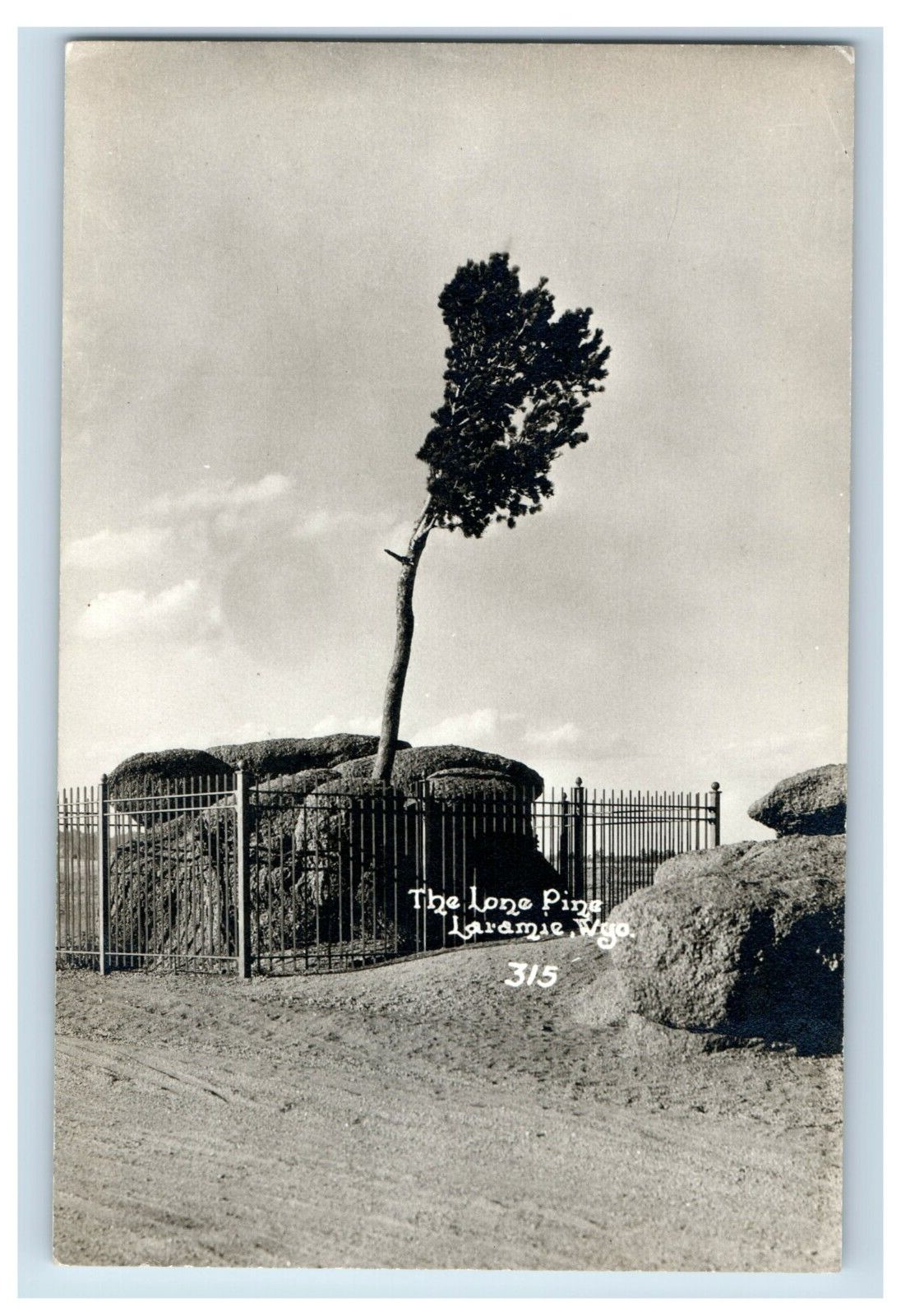 Vintage Rock Fence Long Pine Laramie Wyoming Tourist Stop Real Photo ...