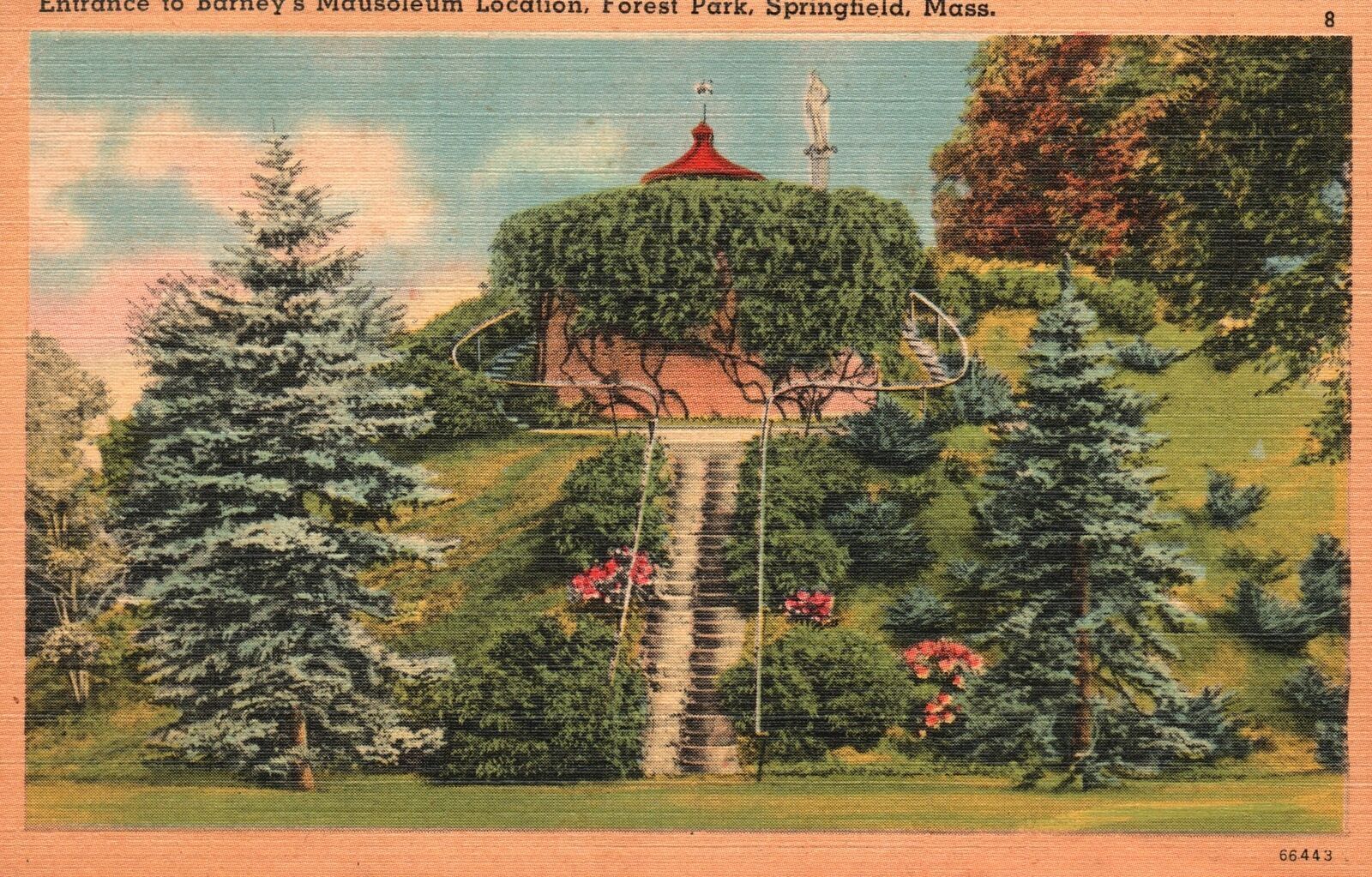 Vintage Postcard 1930's Entrance Barney's Mausoleum Forest Park ...