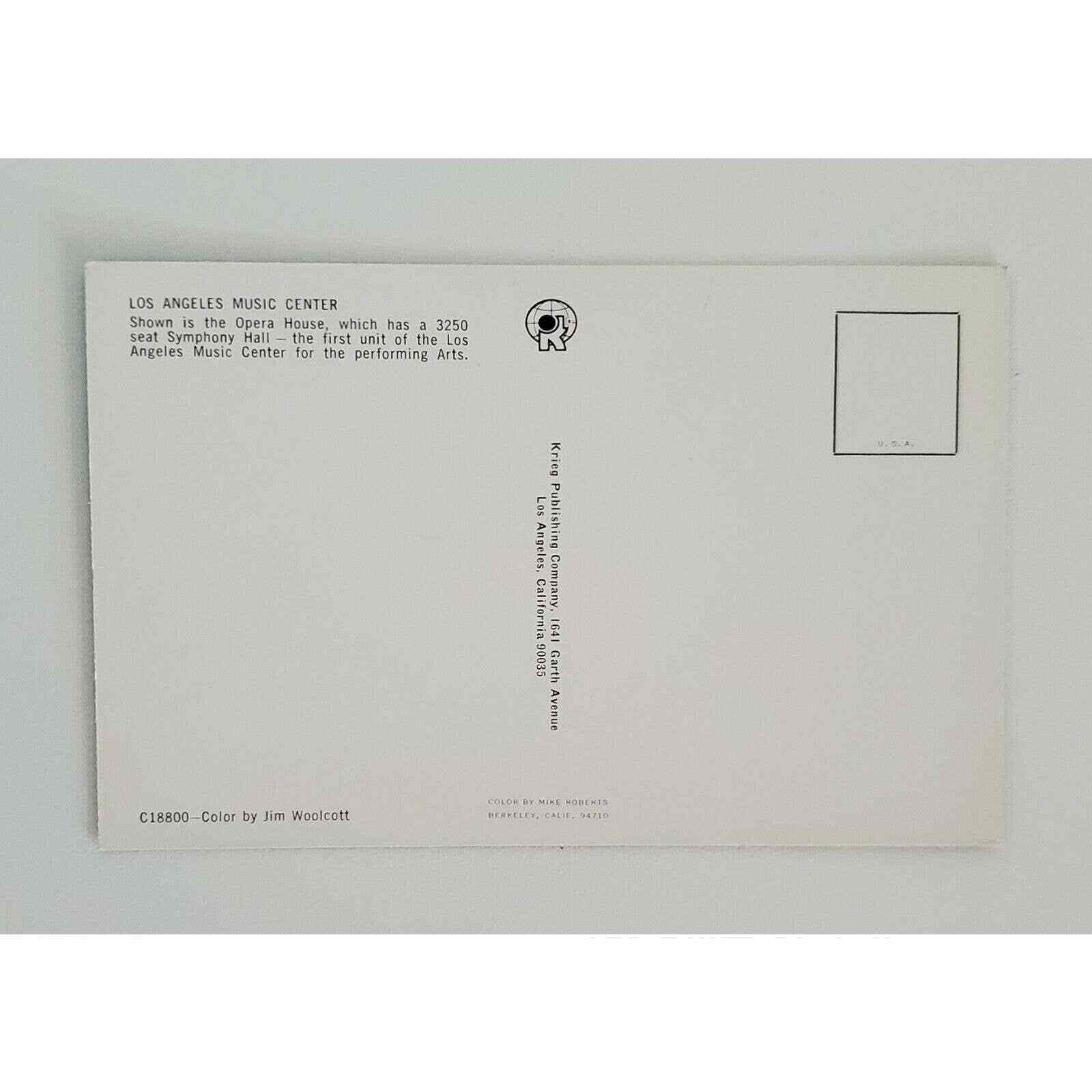 Opera House Pavilion Los Angeles Music Center CA Postcard | United ...