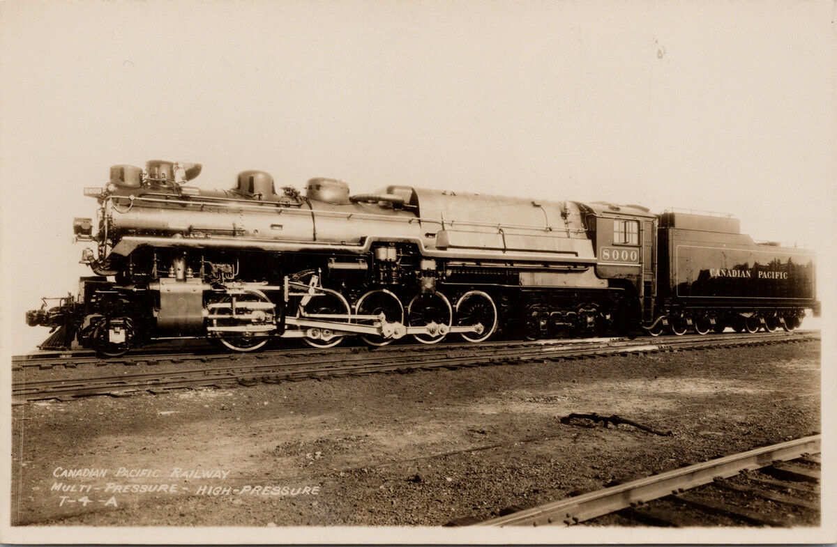 Canadian Pacific Railway Train Engine Locomotive 8000 Hayward RPPC ...