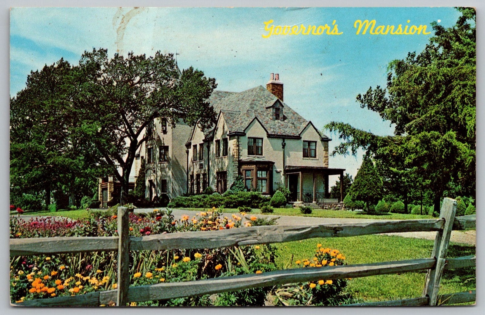 Topeka Kansas Cedar Crest Governors Mansion Front View Chrome Postcard ...