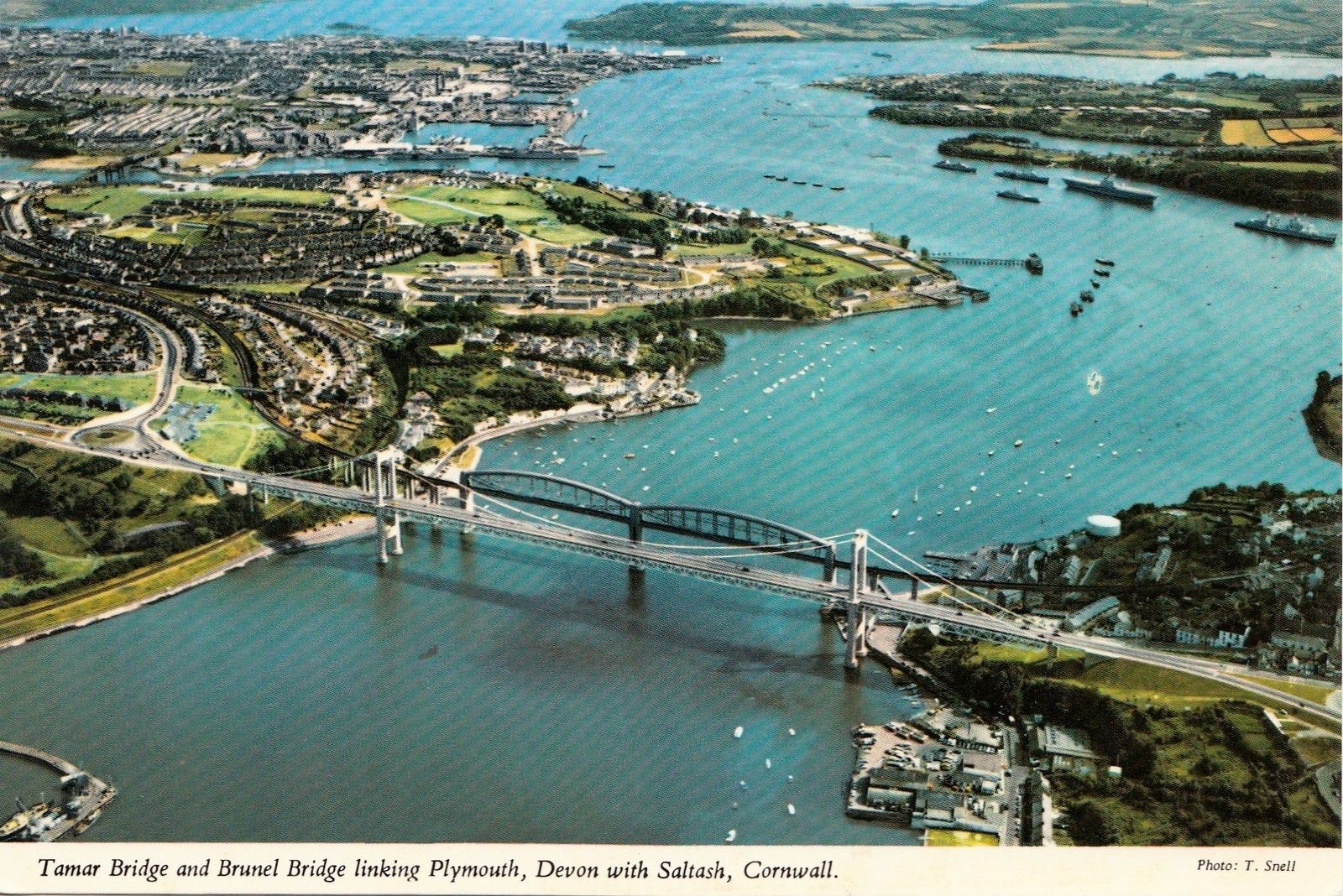 BF15125 tamar bridge devon with saltash cornwall united kingdo front ...