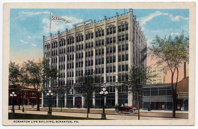 1915-1930 Scranton PA Life Building Lackawanna County RARE White Border ...