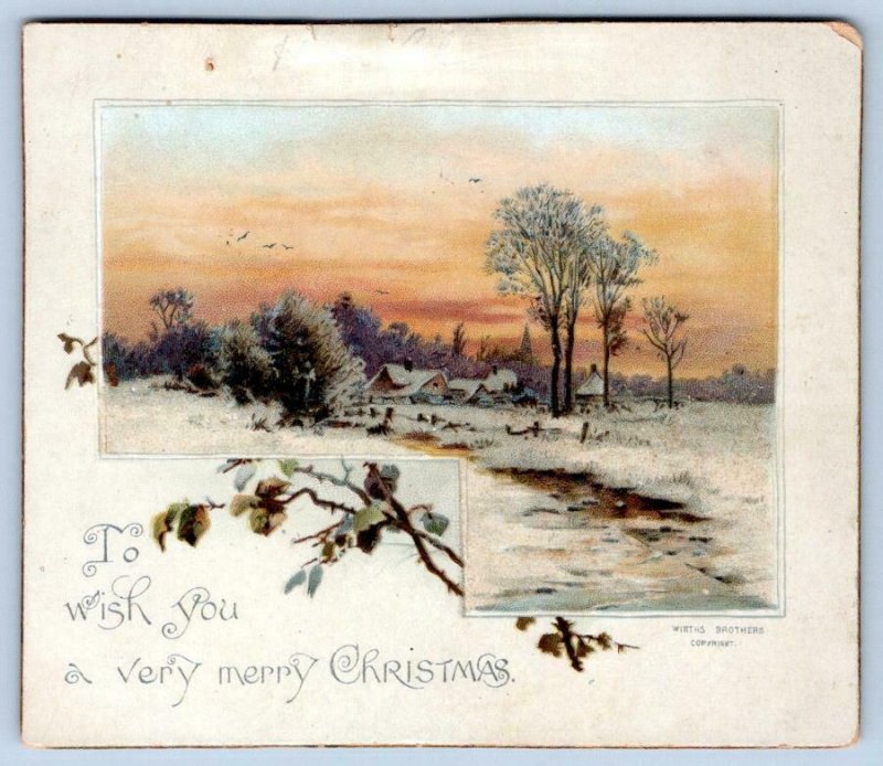 Wirth Brothers Christmas Card to/From Mica Embellishment Very Thick ...