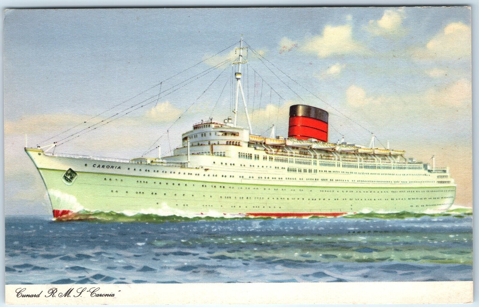 c1960s Caronia Ocean Liner Cunard RMS White Ship Red Funnel Cruise ...