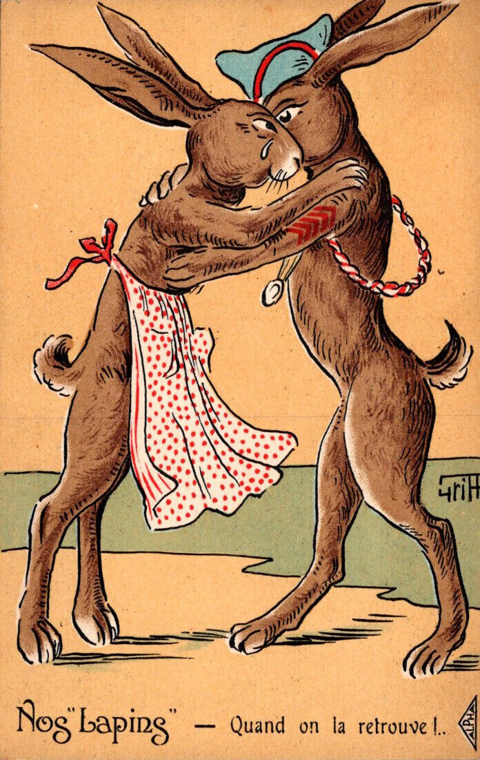 Humour Rabbits Soldiers Nog "Laping" Quand On La Retrouve Signed Griff ...