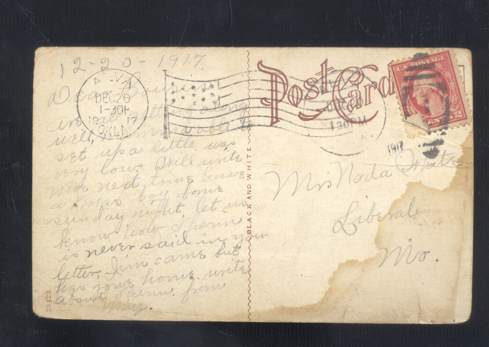 Alva Oklahoma Public School Building Vintage Postcard 1917 Liberal MO ...