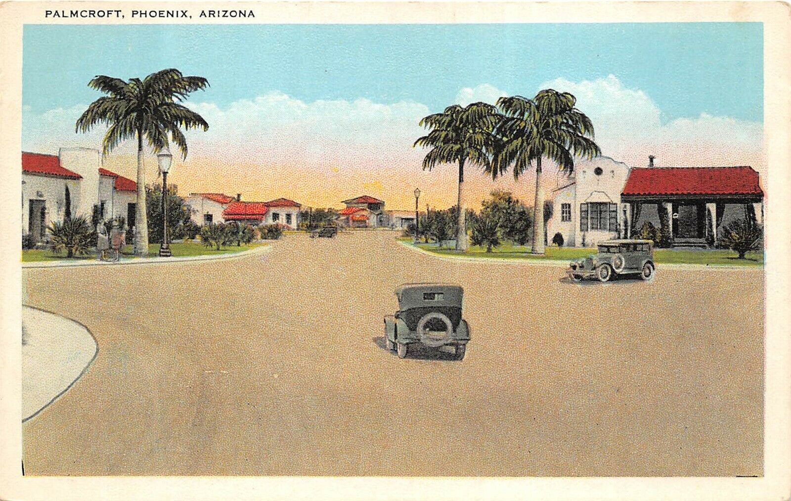 Phoenix Arizona 1920s Postcard Palmcroft Residential Subdivision ...
