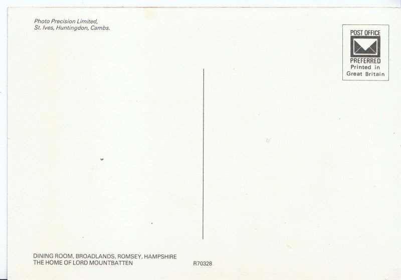 Hampshire Postcard - Broadlands - Romsey - The Home of Lord Mountbatten ...