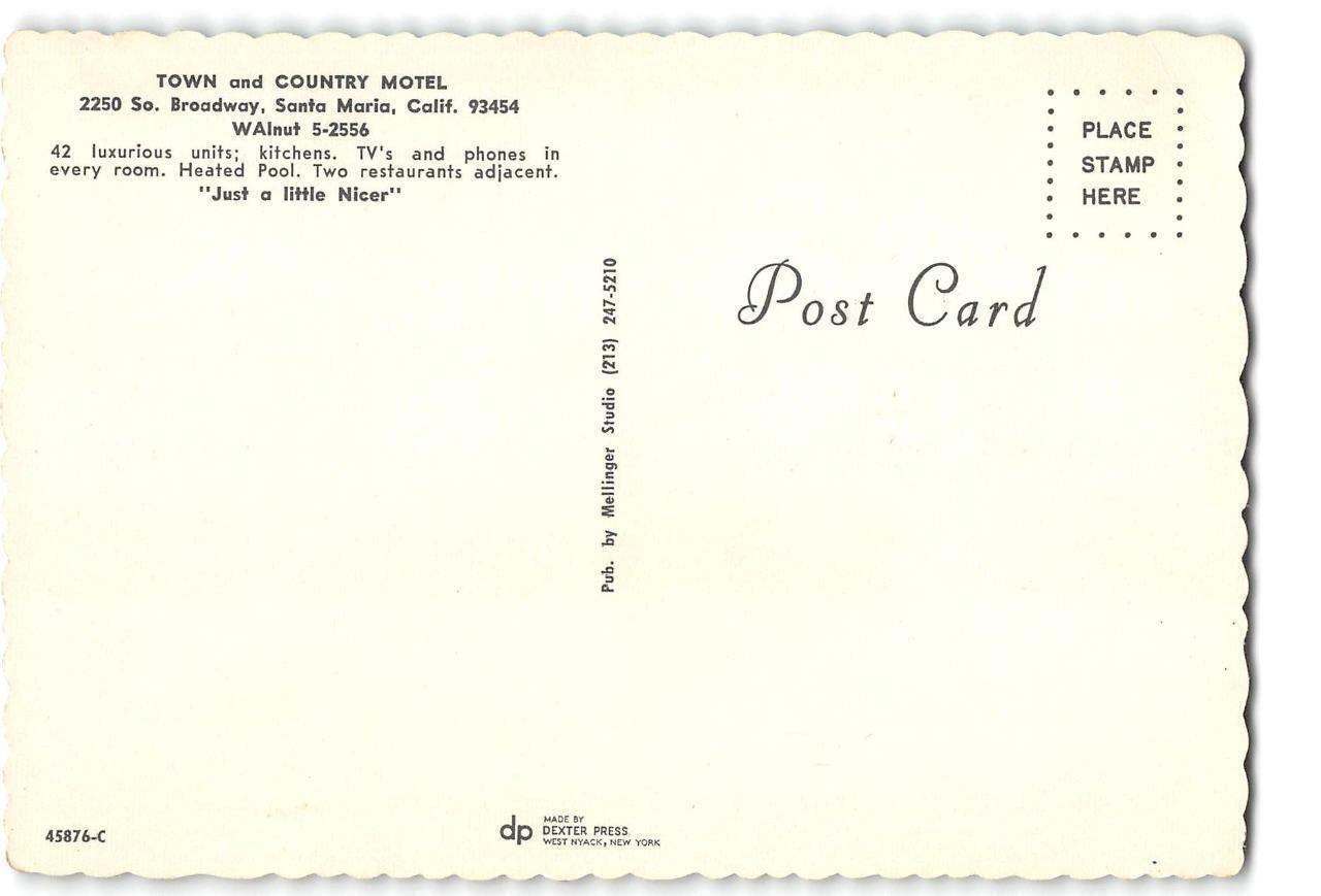 TOWN & COUNTRY MOTEL Santa Maria, CA Pool Roadside 1960s 4x6 Vintage ...