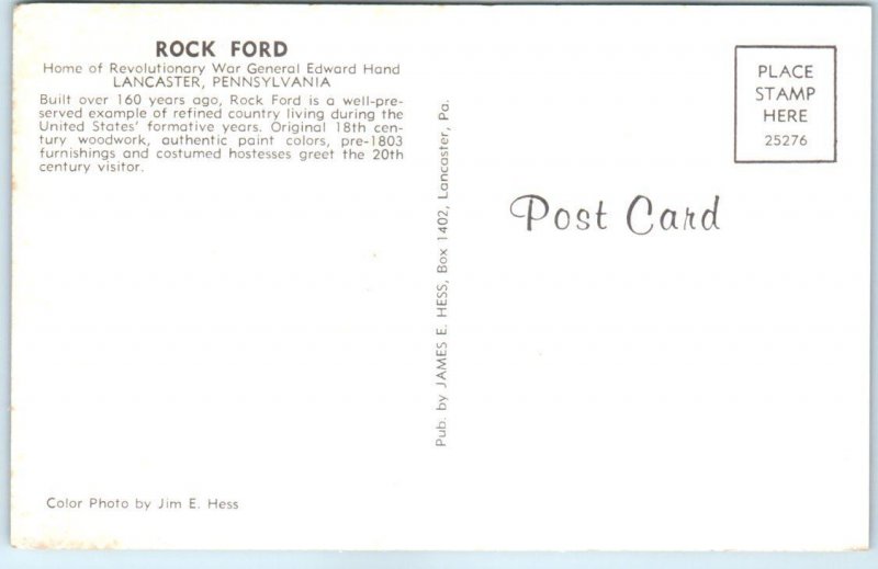 Rock Ford Home of Revolutionary War General Edward Hand, Lancaster ...