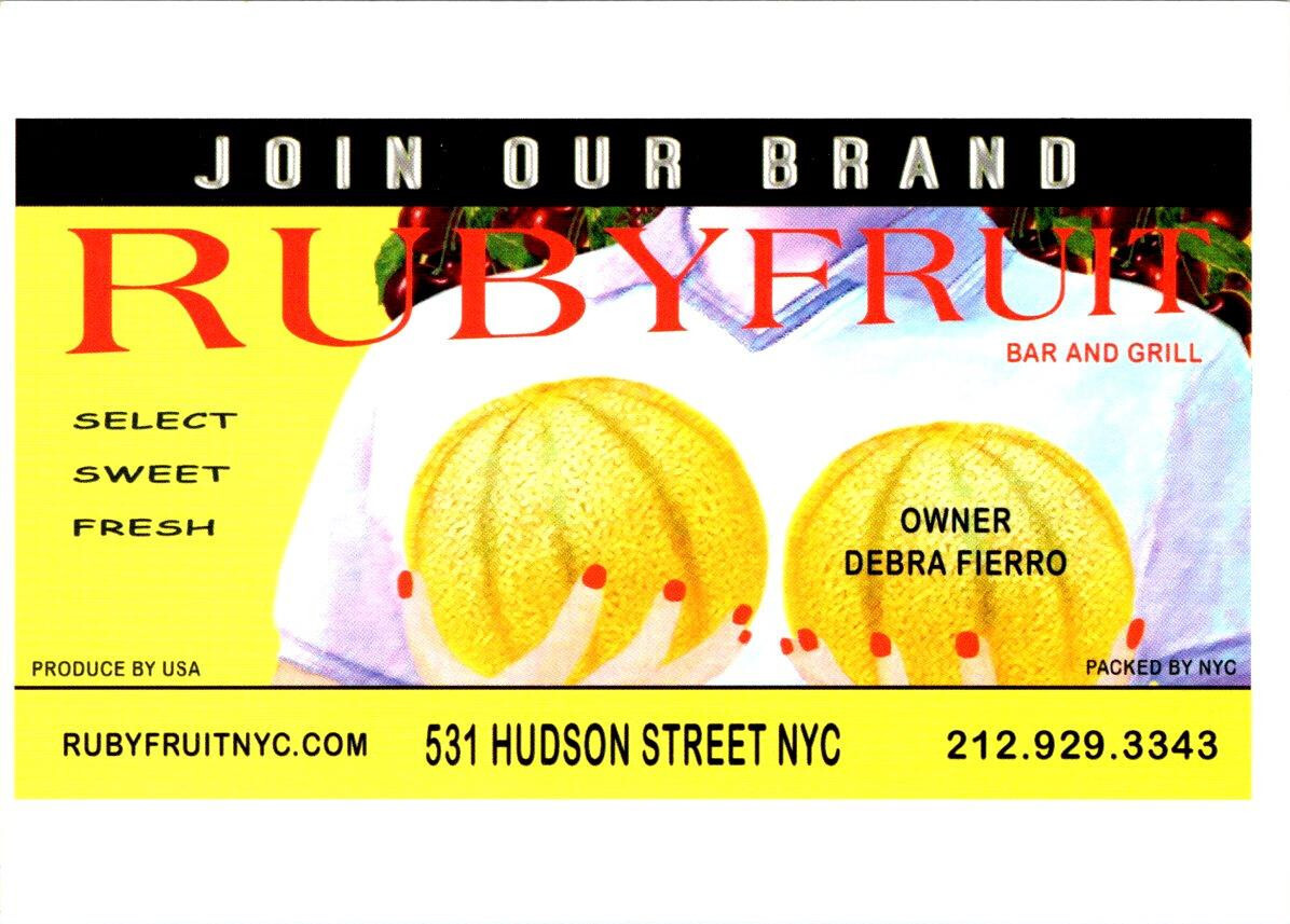 NY, New York City RUBYFRUIT BAR & GRILL~Debra Fierro 4X6 Restaurant Ad ...