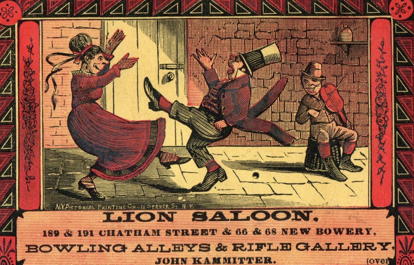 1870s Lion Saloon Bowling Alley Rifle Gallery Graphical Engraved ...