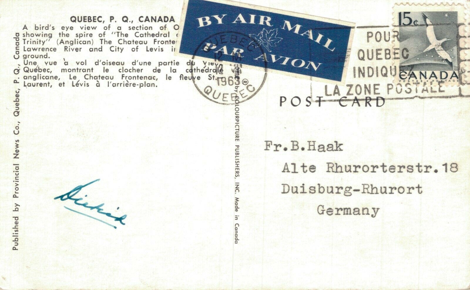 Canada Aerial View Toronto Harbour City Skyline Vintage Postcard 03.58 ...