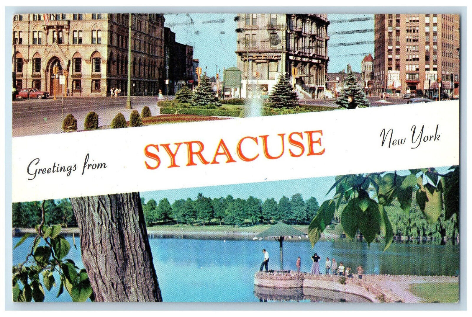 1962 Greetings from Syracuse New York NY Banner Vintage Multiview ...