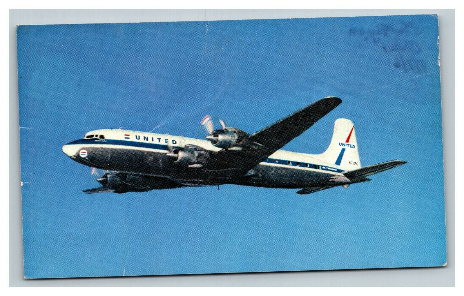 Vintage 1961 Advertising Postcard United Airlines DC-7 Mainliner in ...