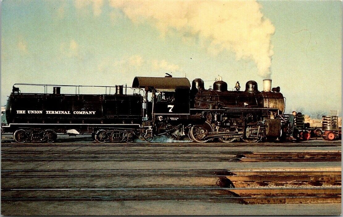 Vintage Railroad Train Locomotive Postcard - Dallas Union Terminal 7 ...