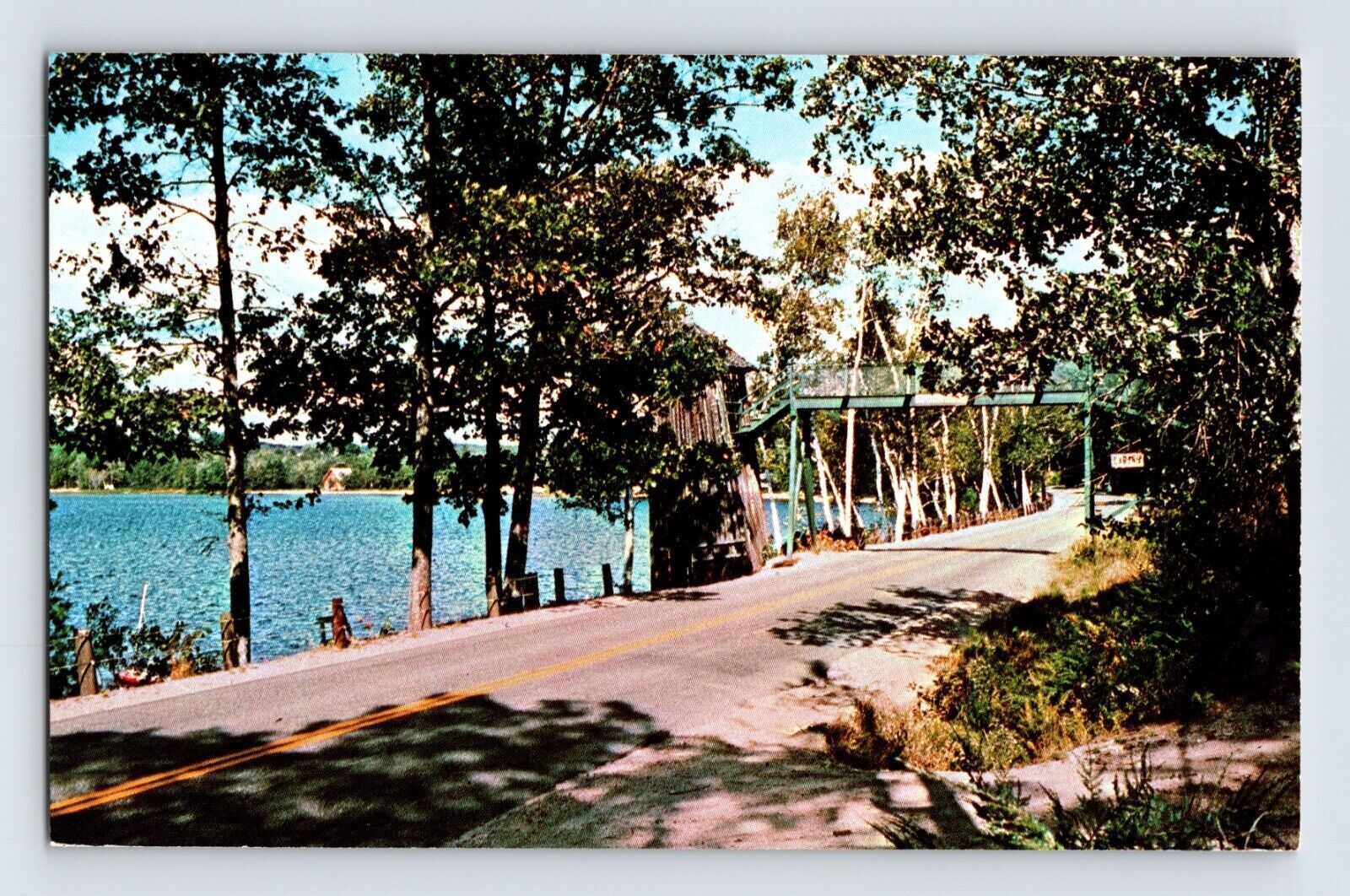 Postcard Maine Harrison ME Crystal Lake Pedestrian Bridge 1960s ...