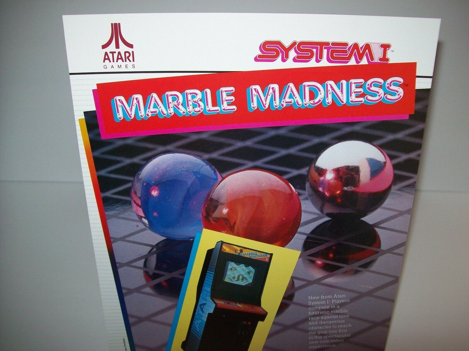 Marble Madness Arcade FLYER Original 1984 NOS Video Game Vintage Retro ...