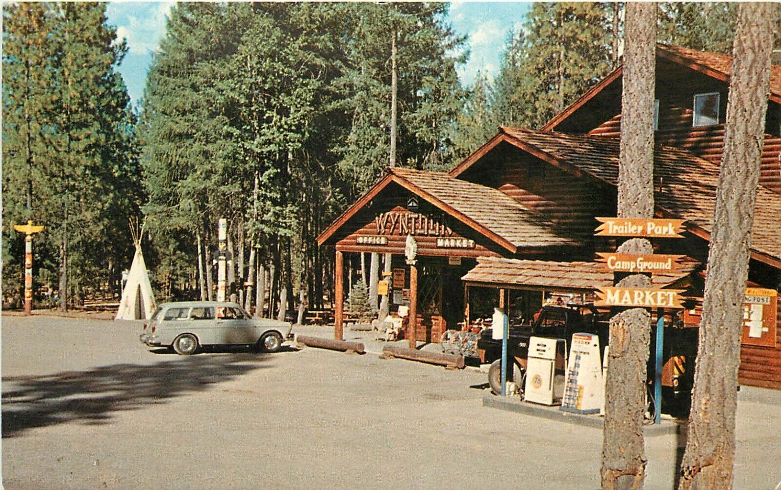 1960s Postcard Wyntoon Park Resort, Gas Station, Trinity Center CA Hwy ...
