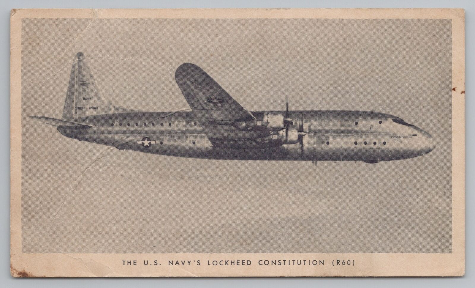 Airplane~US Navy's Lockheed Constitution B&W Card~Vintage Postcard ...