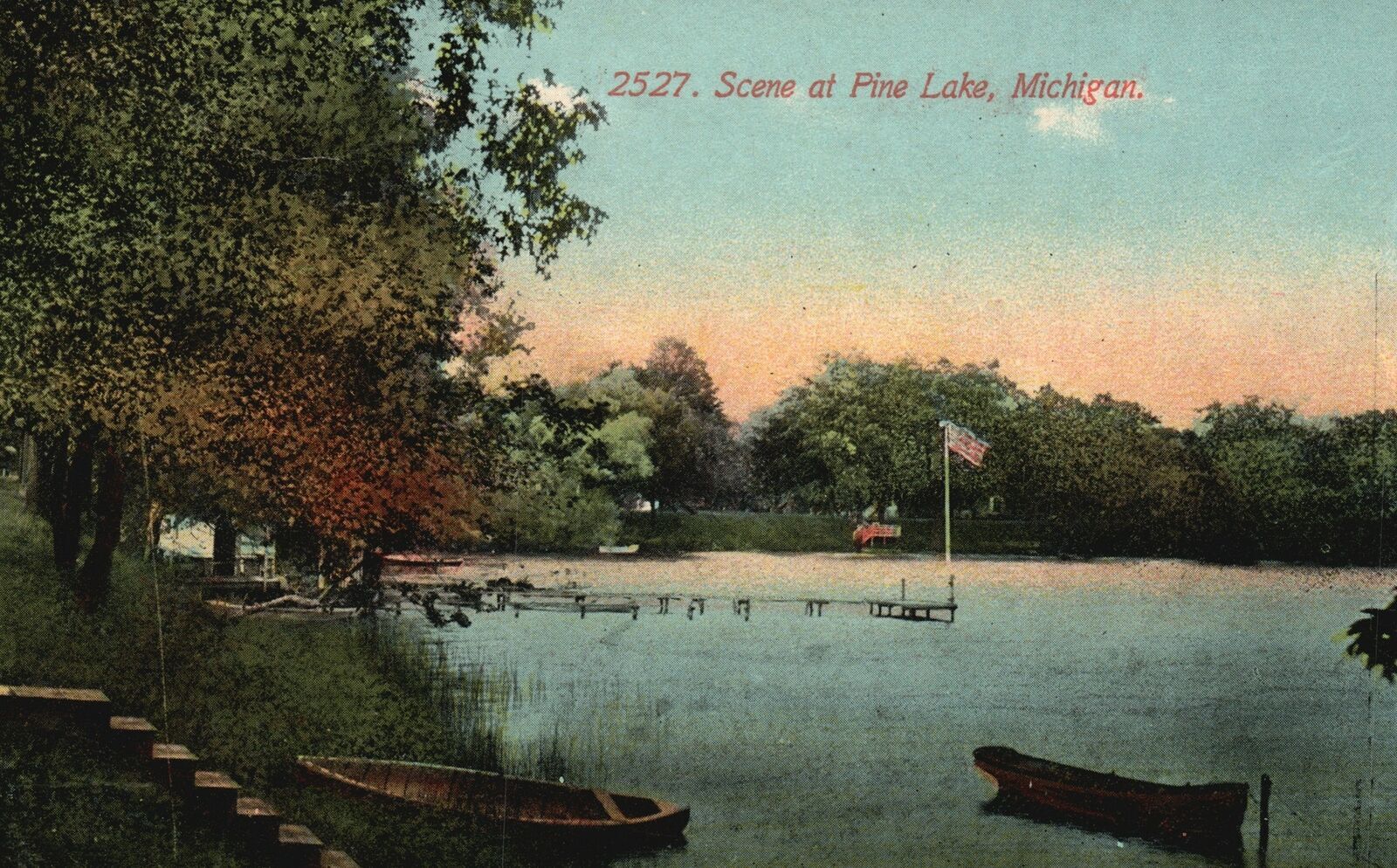 Vintage Postcard 1910's View of Scene at Pine Lake Michigan MI | United ...