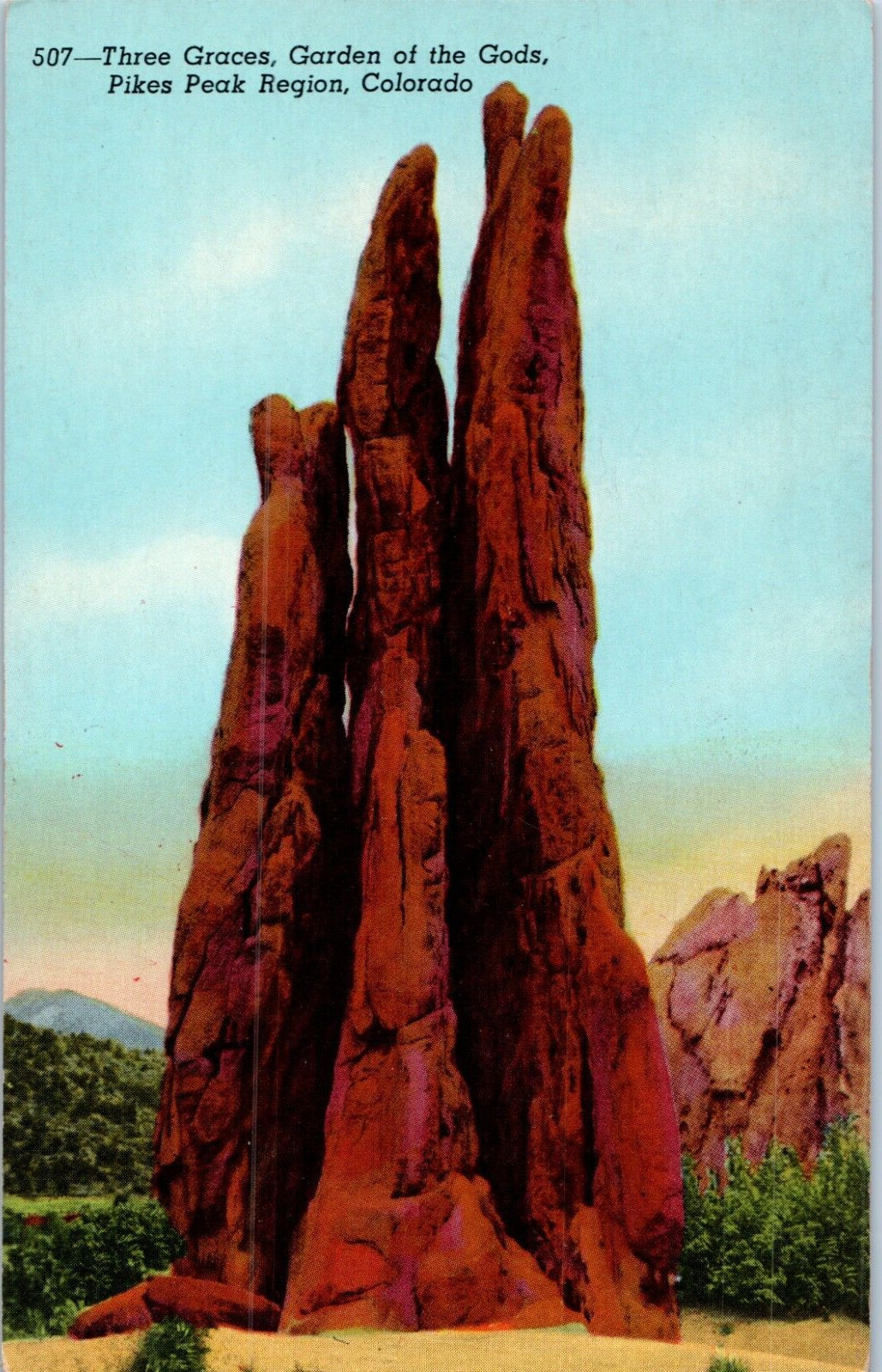 Three Graces Garden of the Gods Pikes Peak Region Colorado Postcard ...