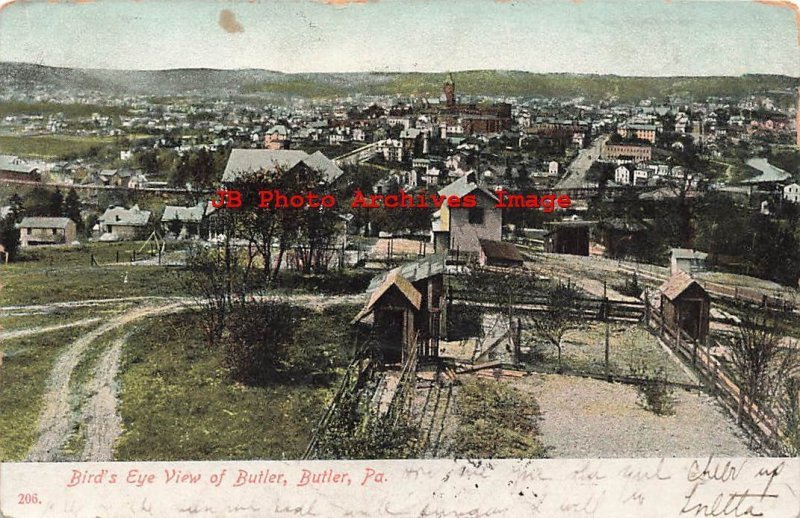 PA, Butler, Pennsylvania, Bird's Eye View Of The City, 1907 PM ...