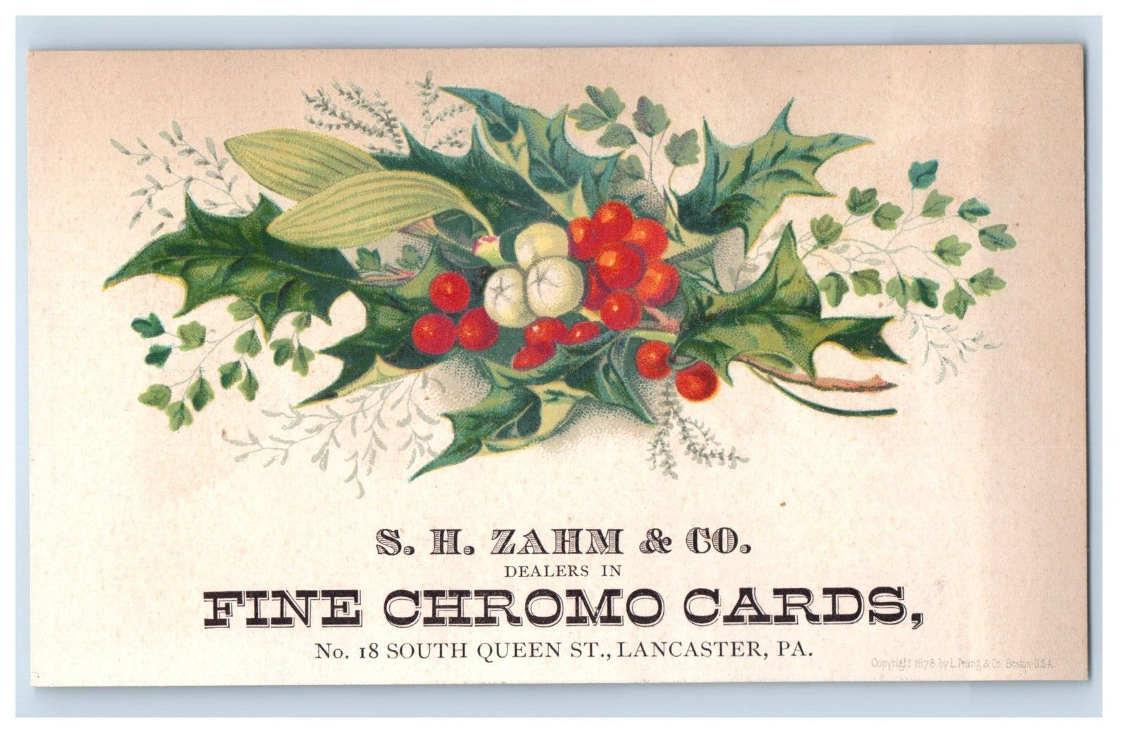 1870s-80s S.H. Zahm & Co. Printer Fine Chromo Cards Set Of 6 F118 ...