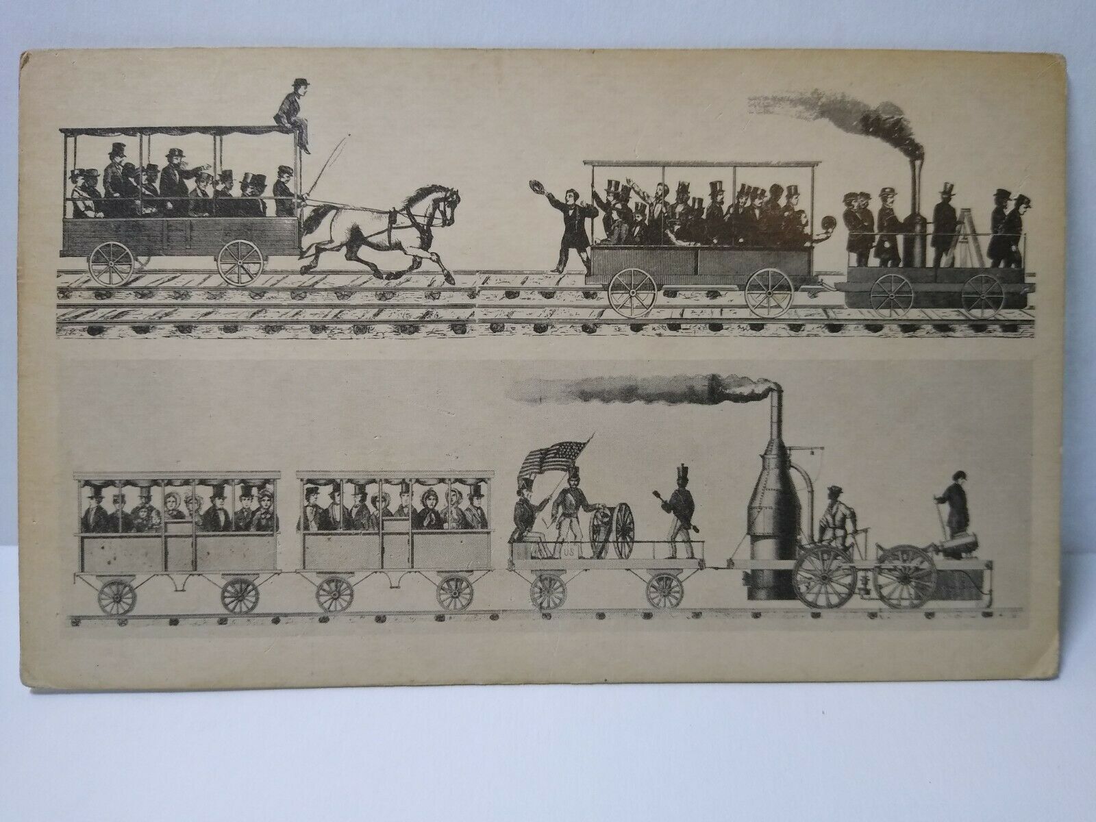 Tom Thumb and Best Friend of Charleston Railroad Card Locomotive Steam ...