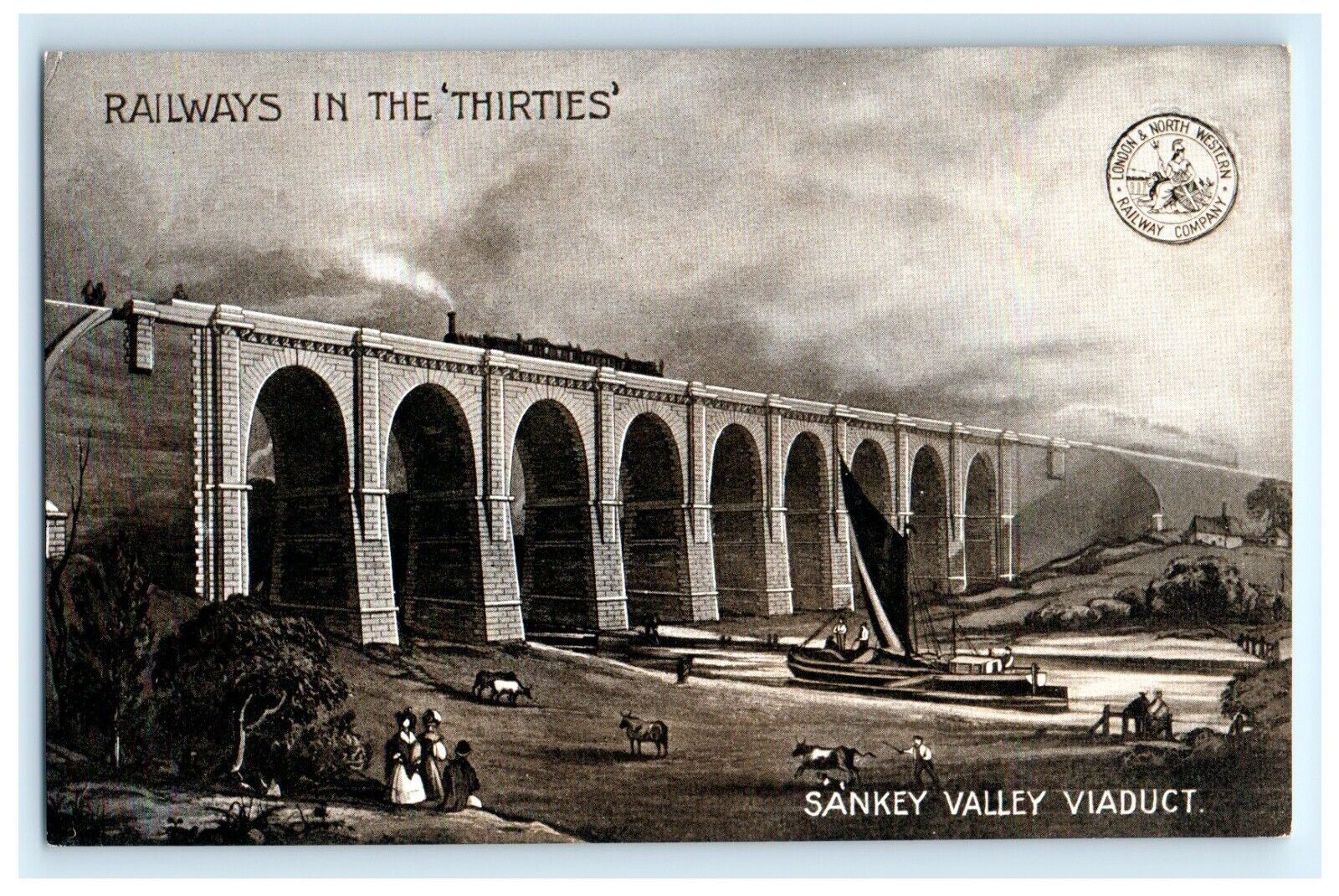 Sankey Valley Viaduct London & North Western Railway Railroad Postcard ...