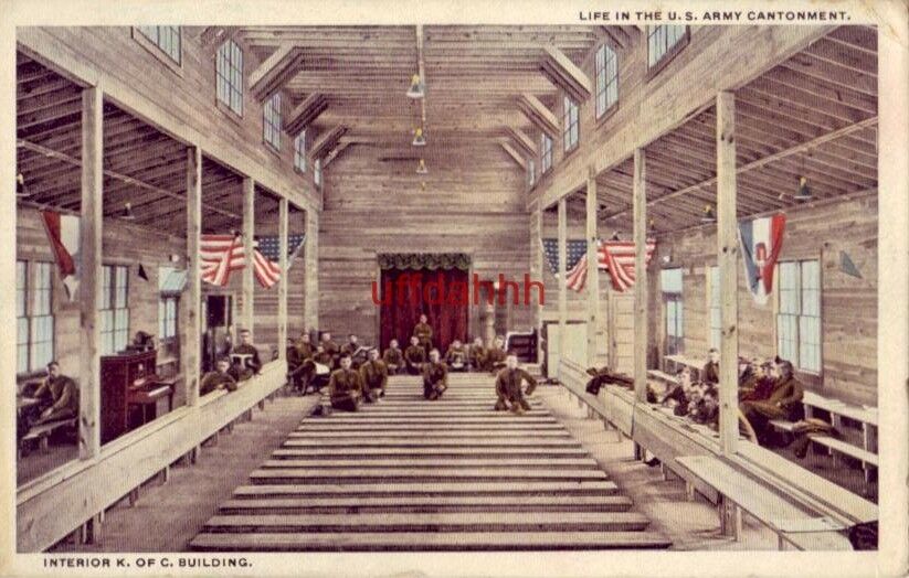 U.S. Army Cantonment Series, No. 58, Interior of K. of C. Building ...