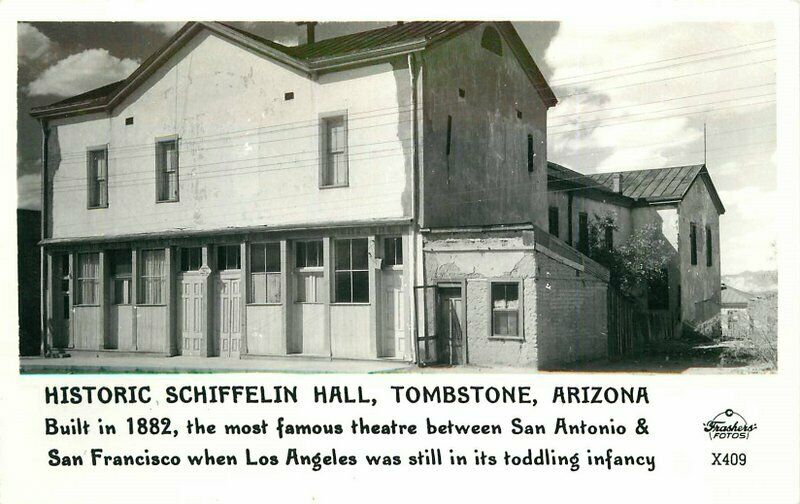 Frasher Historic Schiffelin Hall Tombstone Arizona RPPC Photo Postcard ...