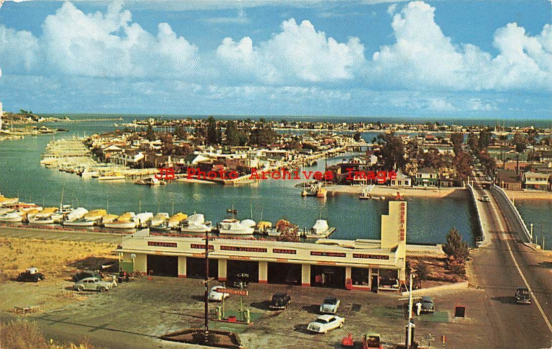 CA, Balboa Island, California, Marine Avenue Bridge, Gas Station ...