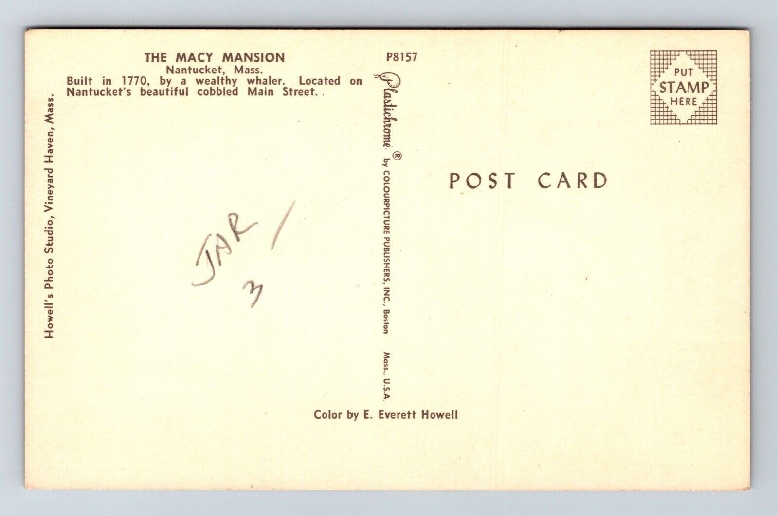 Macy Mansion Nantucket Main Street View Massachusetts Fall Autumn UNP ...