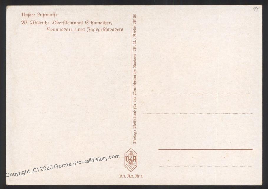 3rd Reich Germany VDA Luftwaffe Willrich Propaganda Card UNUSED 112227 ...