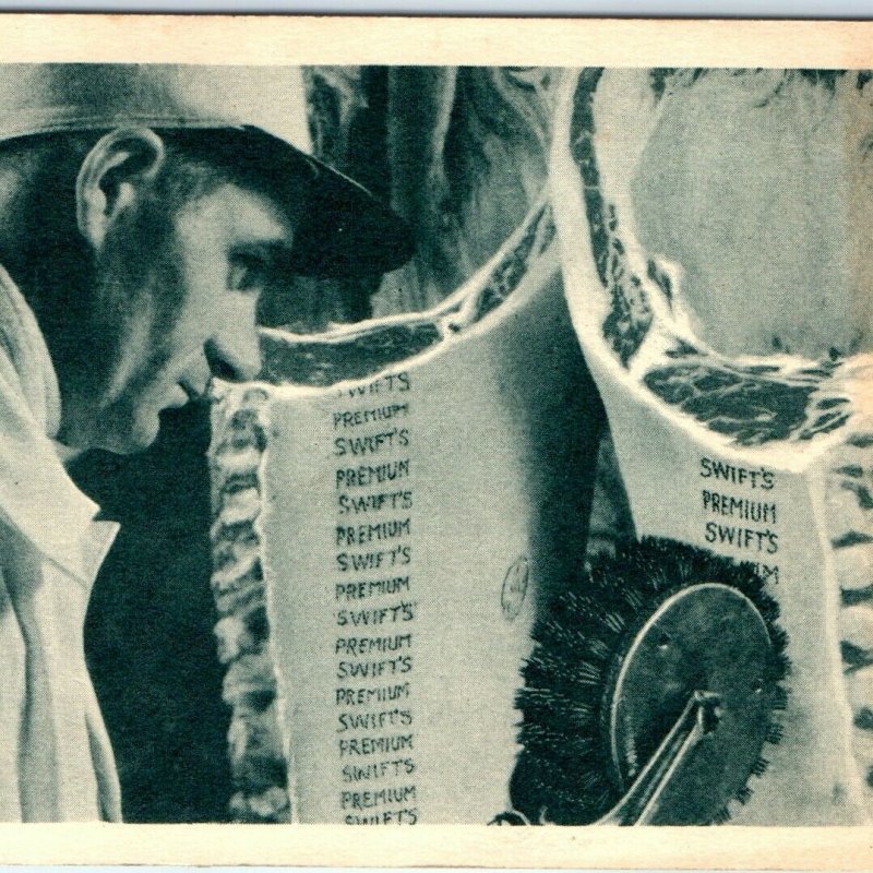 1940s Swift Meat Packing Plant Employee Postcard Beef Quartered ...