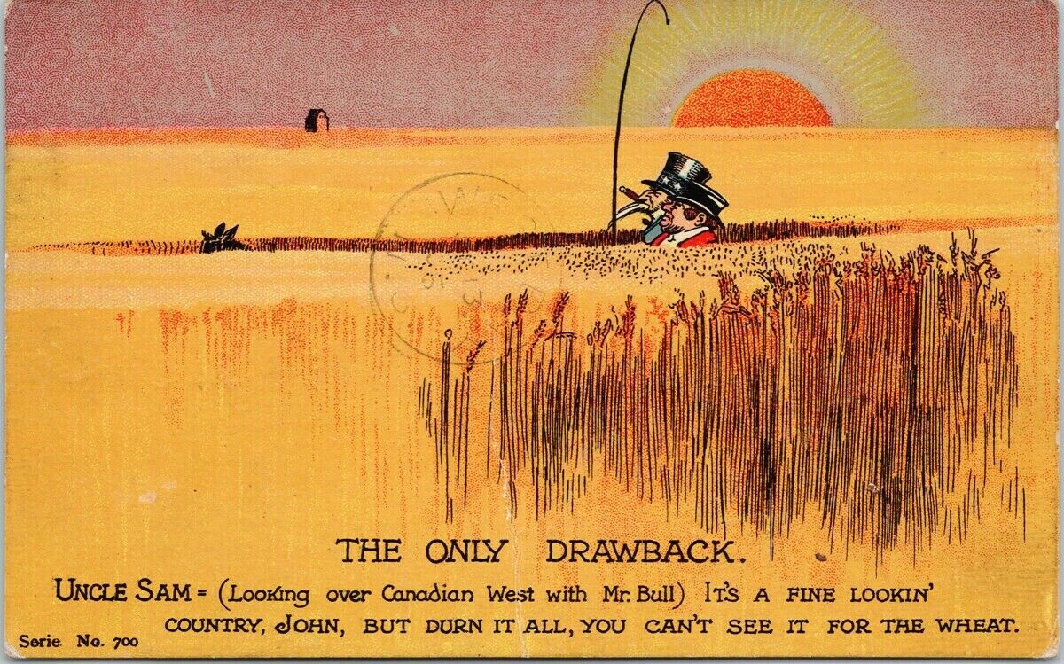 Uncle Sam in Canada Prairies Wheat John Bull Grain Elevator Sun 700 ...