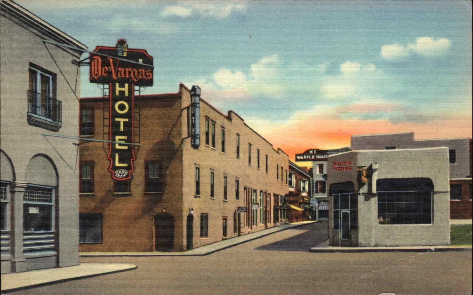 Santa Fe New Mexico NM De Vargas Hotel Linen Vintage Postcard | United ...
