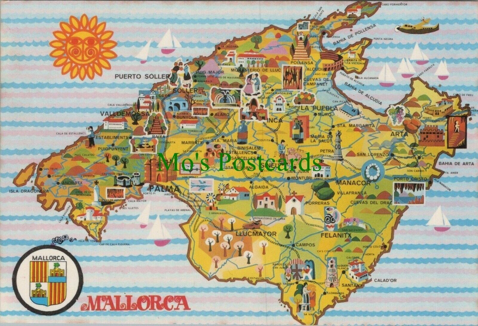 Spain Postcard - Map of Mallorca, Balearic Islands RR11540 | Europe ...