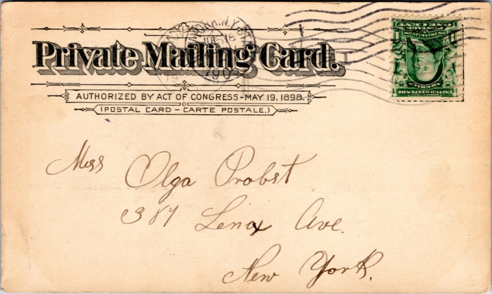 Private Mailing Card 1905 German Society of Providence Rhode Island ...