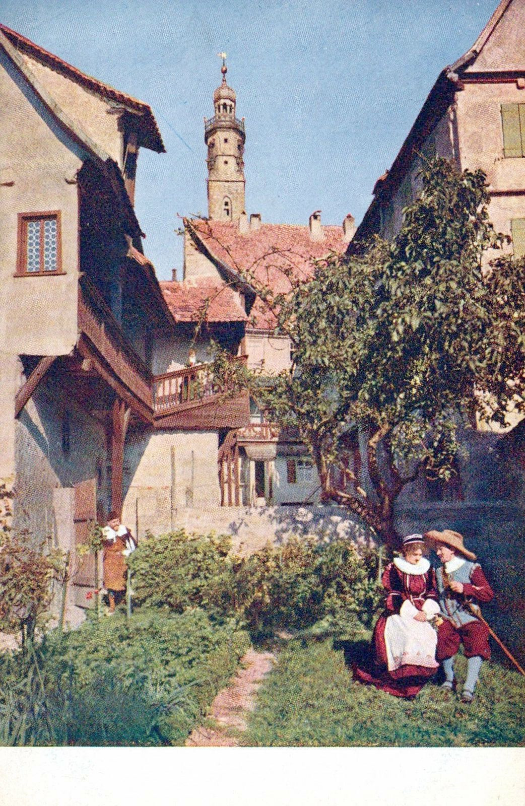 Vintage Postcard Couple in Traditional Clothing Rothenburg Germany C ...