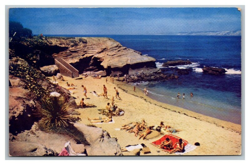Vintage Photo Postcard 1950's The Cove La Jolla California Sunbathers ...